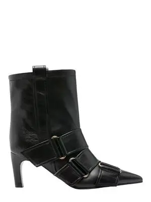 LELLA BALDI Buckled Ankle Boots - Black