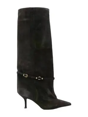 LELLA BALDI Pointed-toe Knee-high Stiletto Boots - Black