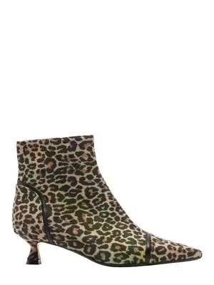 ANNA F. Leopard-print Pointed-toe Boots - Neutrals