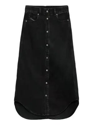 DIESEL Button-front Denim Skirt - Black