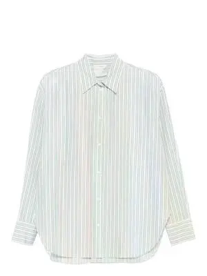 FORTE_FORTE Silk-blend Striped Shirt - Blue