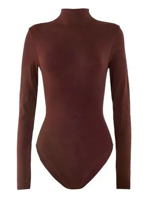 Wolford High-neck Long-sleeve Bodysuit - Brown