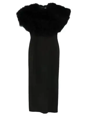 Giuseppe Di Morabito Feather-trimmed Midi Dress - Black