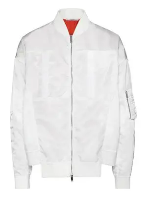 Valentino Garavani Panelled Zip-front Bomber Jacket - White