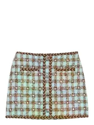 GIUSEPPE DI MORABITO Gingham Tweed Skirt