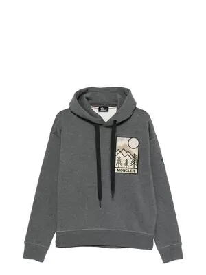 Moncler Logo-appliqué Hoodie - Grey