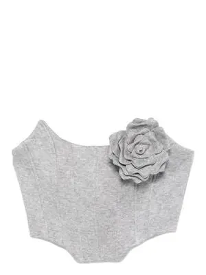 Giuseppe Di Morabito Rose-embellished Corset Top - Grey