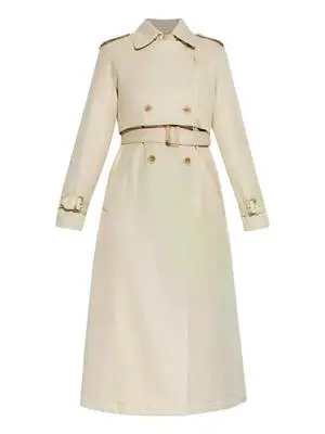 Add Belted Double-breasted Trench Coat - Neutrals
