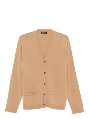 ROBERTO COLLINA Patch-pocket Buttoned Cardigan - Brown