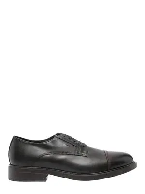 DOUCAL'S Cap-toe Leather Oxford Shoes - Brown