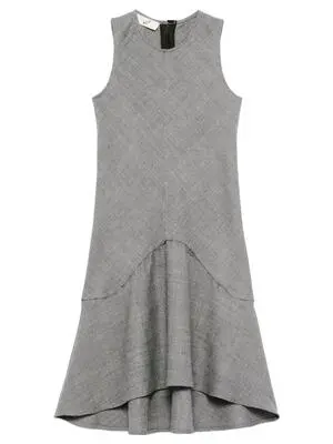 Bite Studios Sleeveless Asymmetrical Mini Dress - Grey