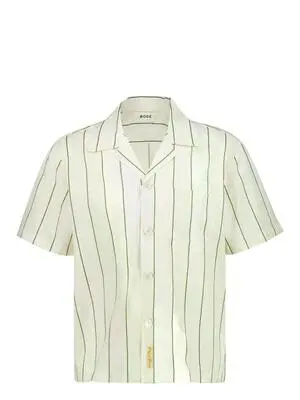 BODE Celery Striped Short-sleeve Shirt - Neutrals