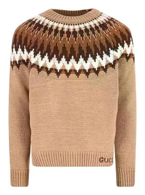 Gucci Patterned Wool Jumper - Brown