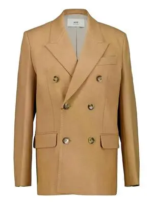 Ami Double-breasted Wool Blazer - Neutrals