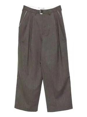 CAMIEL FORTGENS Herringbone Trousers - Grey