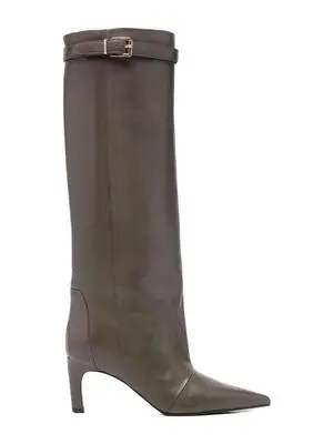 LELLA BALDI Buckle-detailing Knee-high Boots - Brown