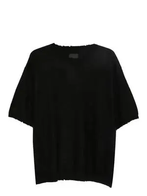 FREI-MUT Keith Frayed-edge T-shirt - Black