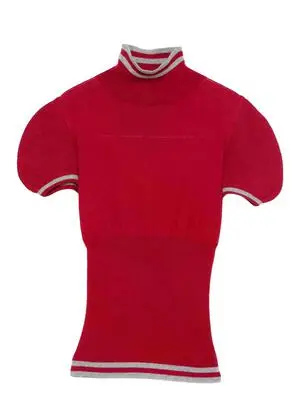 KIKO KOSTADINOV Simone Striped-trim Knitted Top - Red
