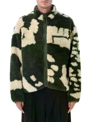 Obey Patterned Zip-up Sherpa Jacket - Green
