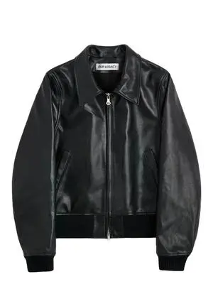 Our Legacy Radar Leather Bomber Jacket - Black