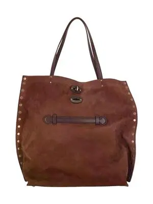 ZANELLATO A'spasso Studded Leather Tote Bag - Brown