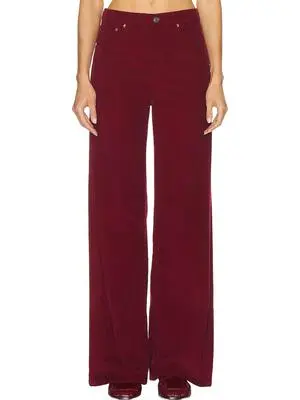 RE/DONE High Rise Wide Leg Jeans - Beet Cord