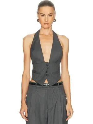 Ronny Kobo Alesis Halterneck Vest - Dark Grey