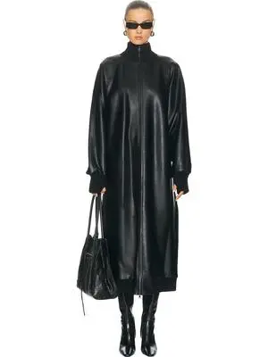 Norma Kamali Oversized Turtleneck Bomber Jacket - Black