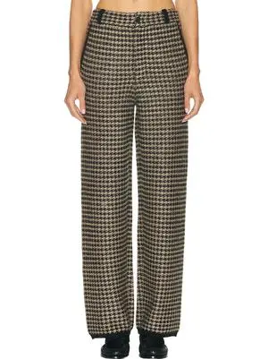 Guest In Residence Houndstooth Tailored Trousers - Black & Dune