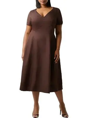 ESTELLE Akira Midi Dress - Chocolate
