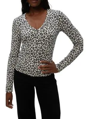 Michael Stars Remi Rib V-neck T-shirt - Cement