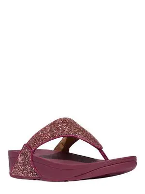 Fitflop Lulu Multi Tonal Glitter Toe-post Sandals - Ruby Mix