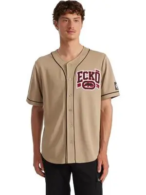 ECKO UNLTD. Button Front Shirt With Piping Details - Taupe