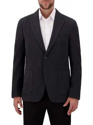 VICTOR EMMANUEL Modern Fit Textured Knit Sport Coat - Charcoal