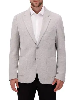 VICTOR EMMANUEL Modern Fit Textured Knit Sport Coat - Light Grey