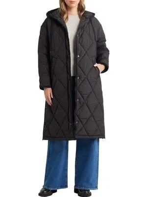 Bernardo Bren Quilted Puffer Coat - Black