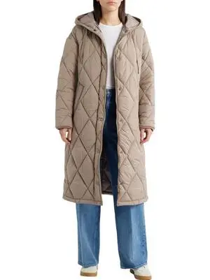 Bernardo Bren Quilted Puffer Coat - Dusty Taupe