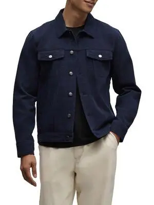 Barefoot Dreams Brushed Cotton Twill Trucker Jacket - Indigo