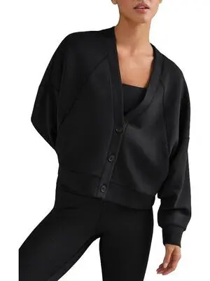 RHONE Dreamglow Relaxed Cardigan - Pure Black Heather