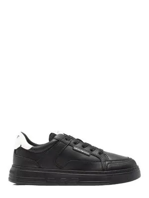 Emporio Armani Leather Sneakers - Black