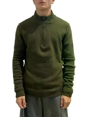 RAYNE 1896 Zip-neck Wool Sweater - Green