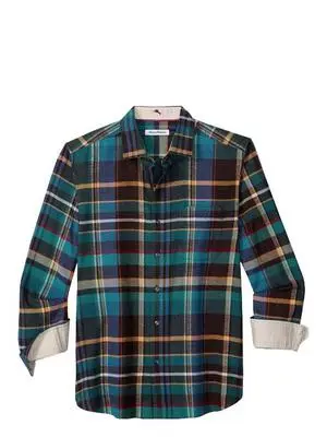 Tommy Bahama Palonia Plaid Flannel Button-up Shirt - Ebony