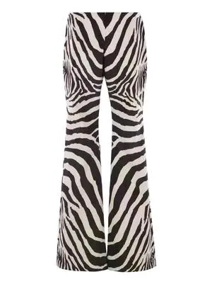 DURAN LANTINK Zebra-print Flared Trousers - Black
