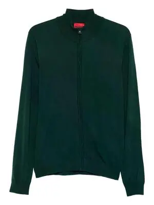 BOSS Zip-up Mock-neck Cardigan - Green