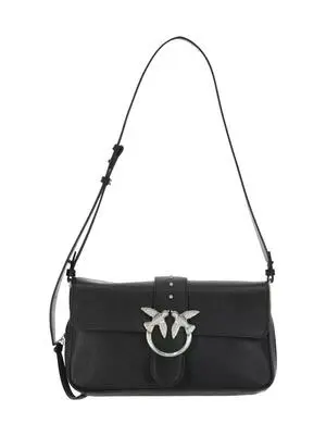 Pinko Bird-buckle Shoulder Bag - Black