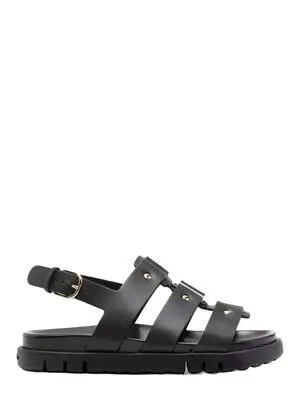 FERRAGAMO Studded Strappy Sandals - Black