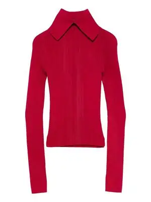 Iceberg Ribbed Knit Top - Red