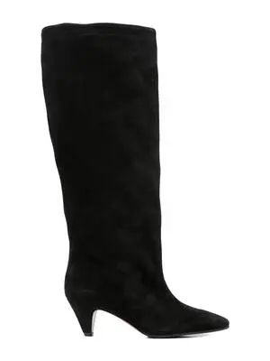 FABIO RUSCONI Suede Knee-high Boots - Black