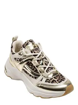 Dkny Juna Leopard-print Sneakers - Natural