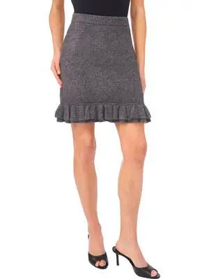CECE DUPRAZ Fitted Sweater Skirt With Ruffle Hem